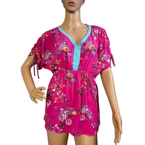 The Pioneer Woman | Tops | The Pioneer Woman Floral Tunic Blouse Pink ...